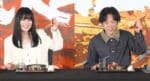 Ang mga aktor na sina Kazunari Ninomiya at Elaiza Ikeda ay humaharap sa ...
